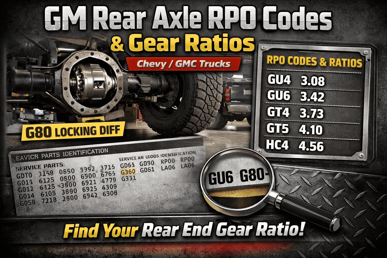 GM Rear Axle RPO Codes – Gear Ratios (Chevy / GMC Trucks)